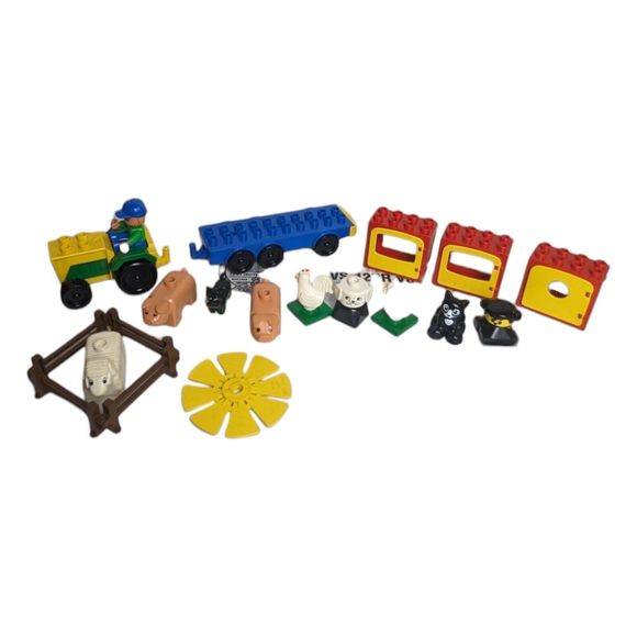 Lego | Toys | Lot Of Lego Duplo Vintage Farmer Tractor Trailer Sheep ...